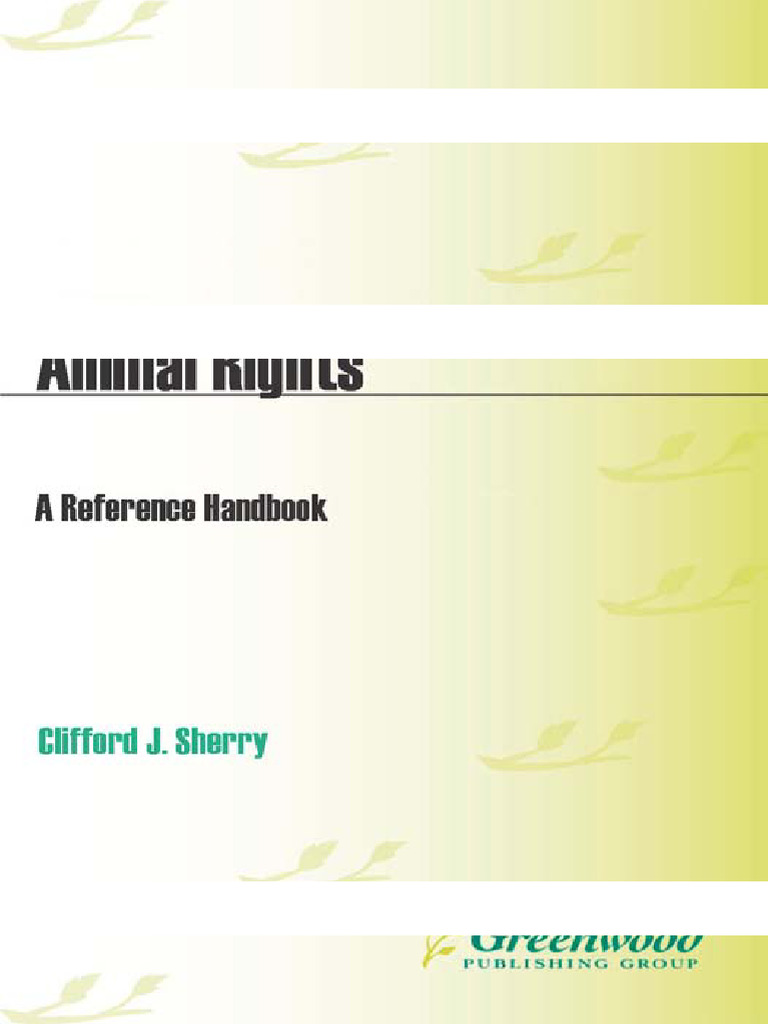 Animal Rights (A Reference Handbook) (2nd Edition) Sherry | PDF | Books