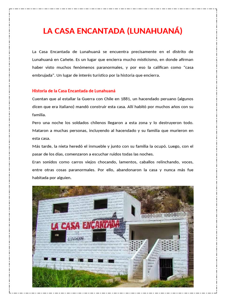 La Casa Encantada de Lunahuaná | PDF