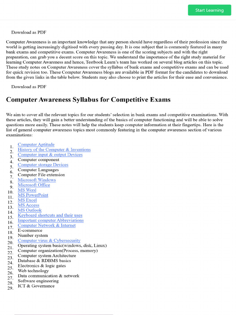 Computer Awareness Notes For Bank Exams & Competitive Exams - Practice ...
