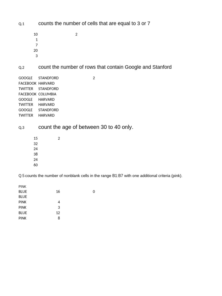 Count Method for Data Analysis | PDF