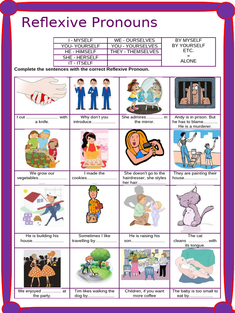 03 Reflexive Pronouns Practice | PDF | Linguistic Morphology ...