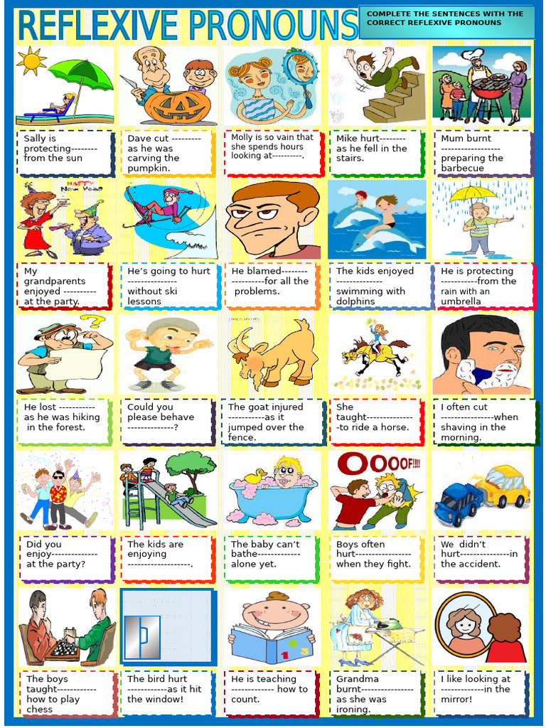 07 Reflexive Pronouns Grammar Drills | PDF | Linguistics | Grammar