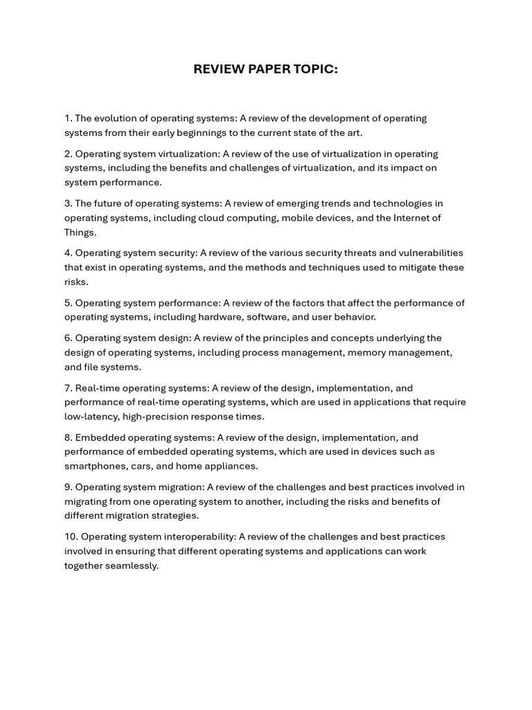 Review Paper Topic | PDF