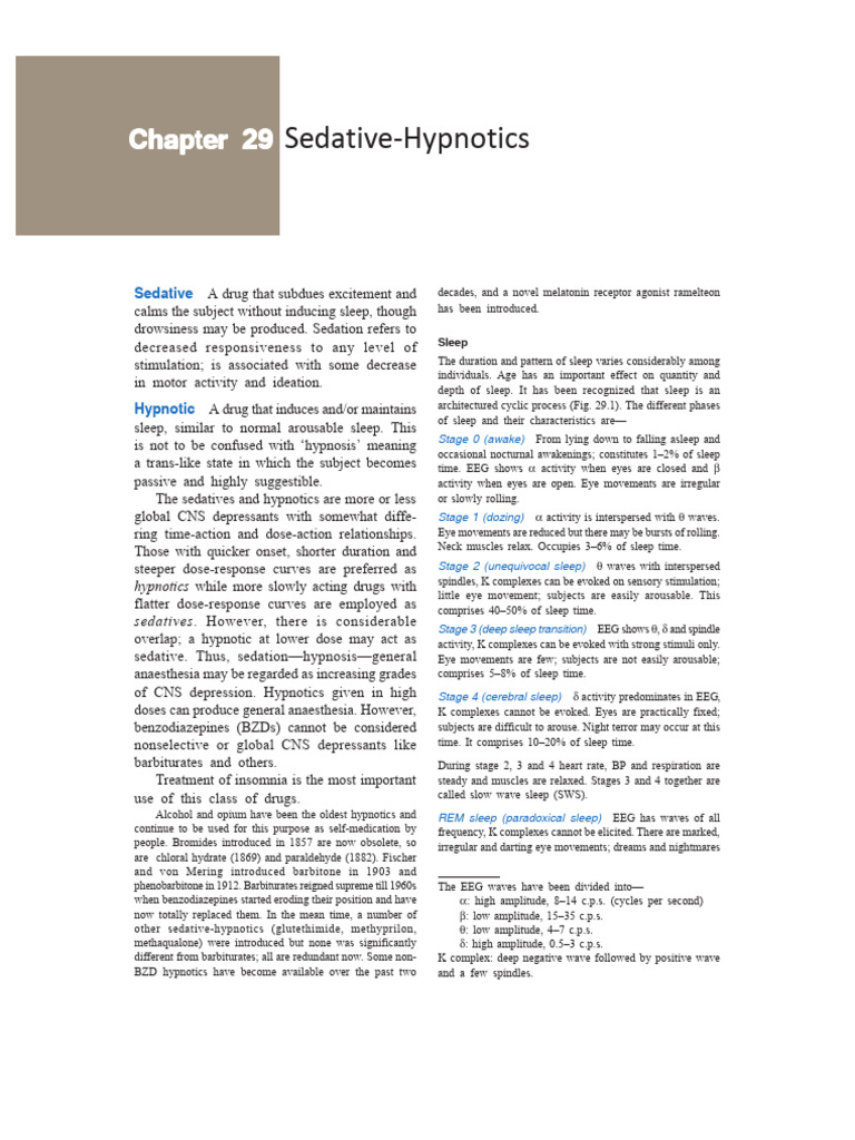 Classification of Sedative-Hypnotics | PDF | Sleep | Benzodiazepine