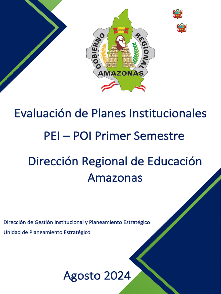 Evaluación de Planes Institucionales - Drea i Semestre 2024_1 | PDF | Planificación estratégica ...
