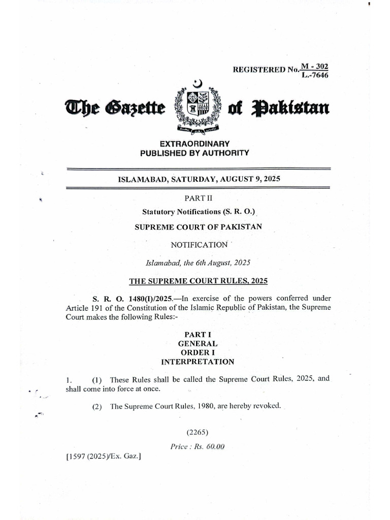 Supreme Court Rules, 2025 | PDF