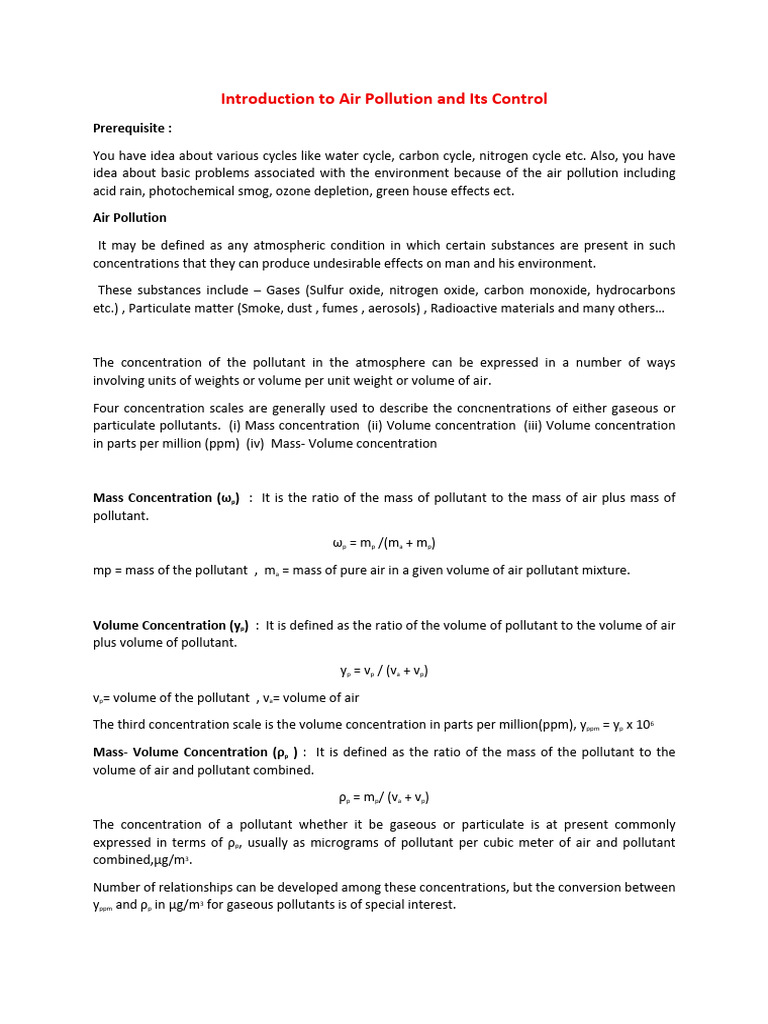 Introduction To Air Pollution - Lect 3 To 5 Full | PDF | Atmosphere Of ...
