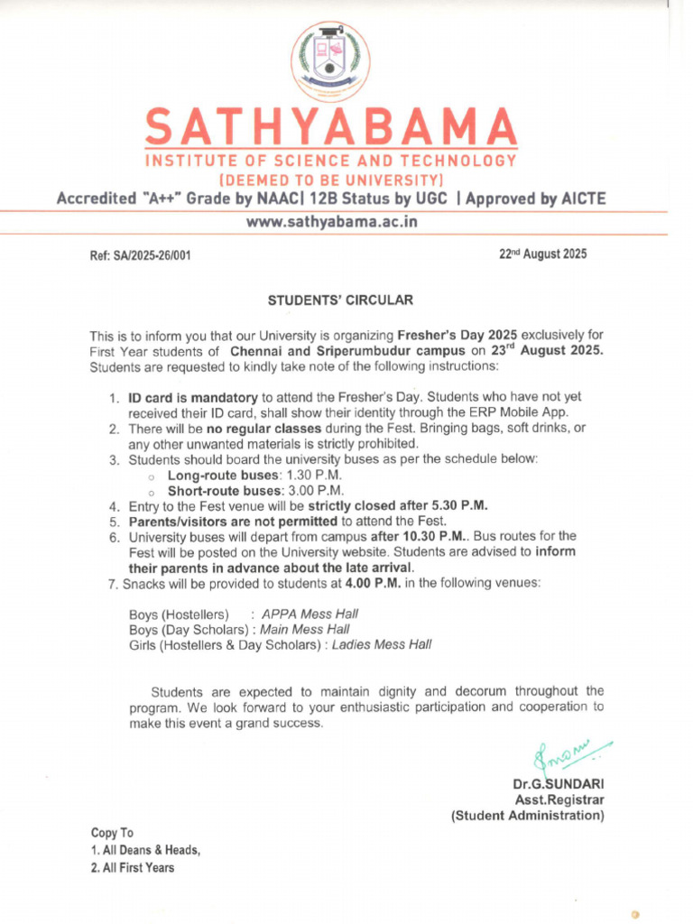 Freshers Day 2025 | PDF