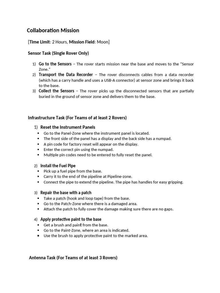 Moon Rover Collaboration Mission Guide | PDF | Antenna (Radio)
