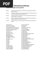 Programa Fiesta Patronal Santa Rosa 2025 | PDF