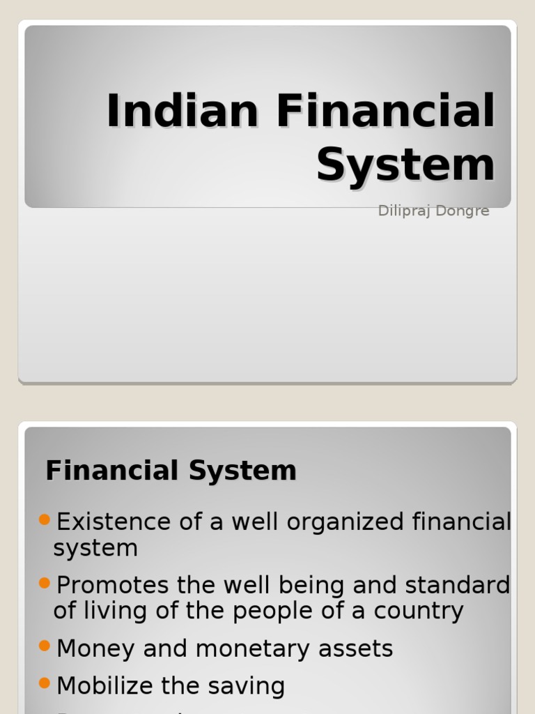 Indian Financial System | PDF | Financial Markets | Reserve Bank Of India