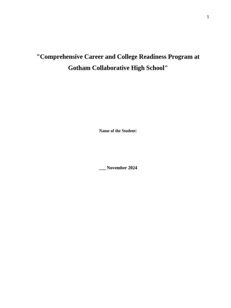 Career and College Readiness Program at Gotham Collaborative High ...