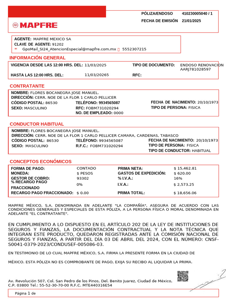Seguro Mapfre | PDF | Póliza de seguros