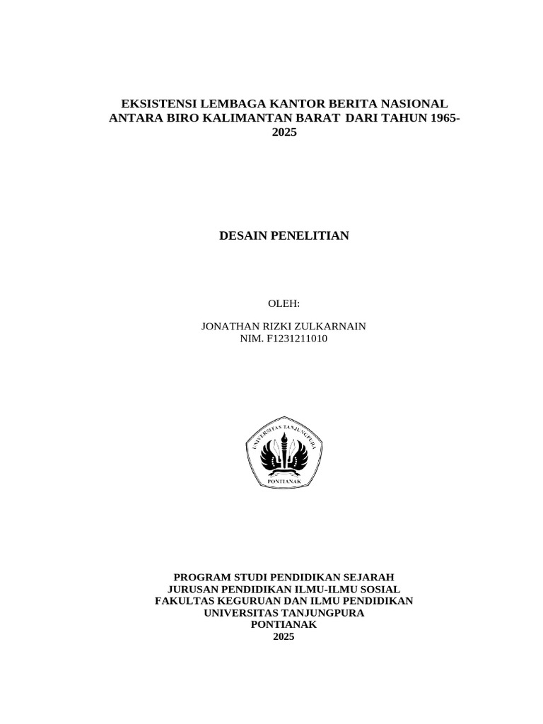 Jonathan Rizki Zulkarnain - Proposal - Eksistensi Lembaga Kantor Berita ...