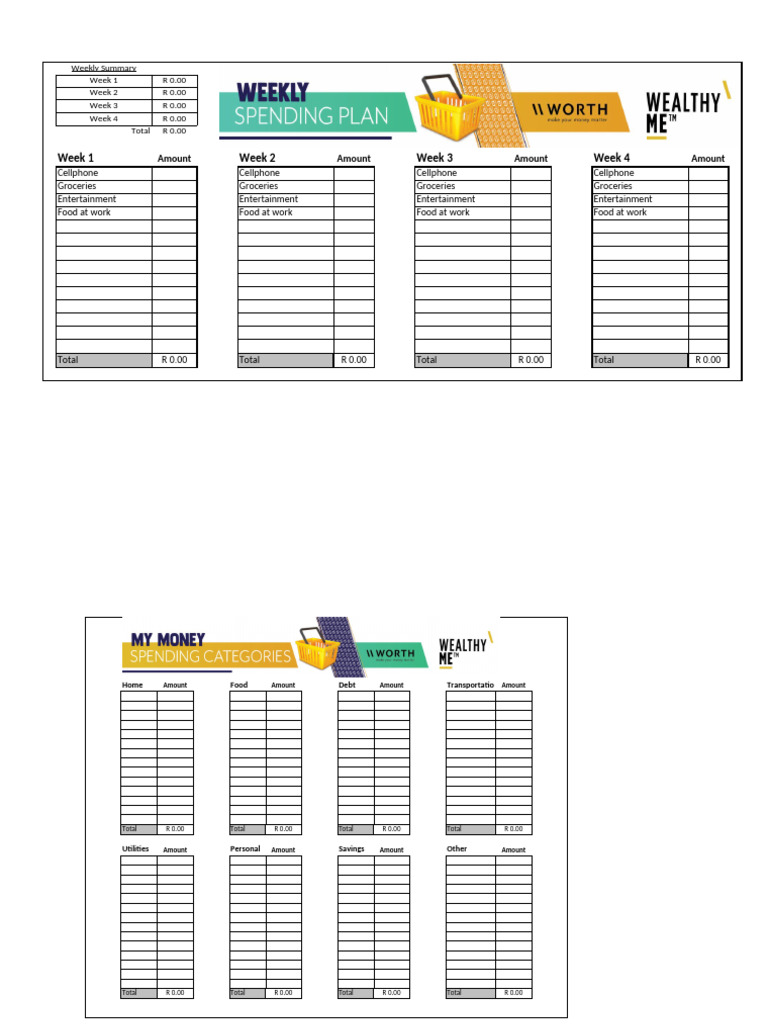 Worth Weekly Spending Plan | PDF