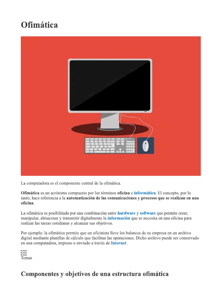 Definicion de Ofimatica | PDF