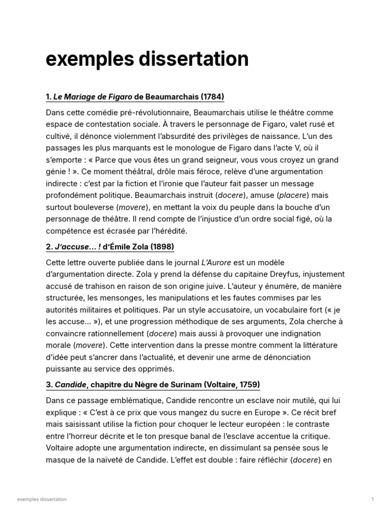 Exemples de dissertations engagées | PDF | Émile Zola | Candide