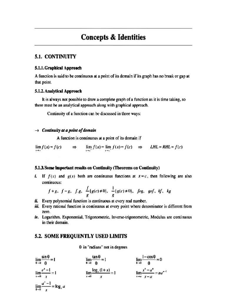 Continuity and Differentiability Worksheet | PDF