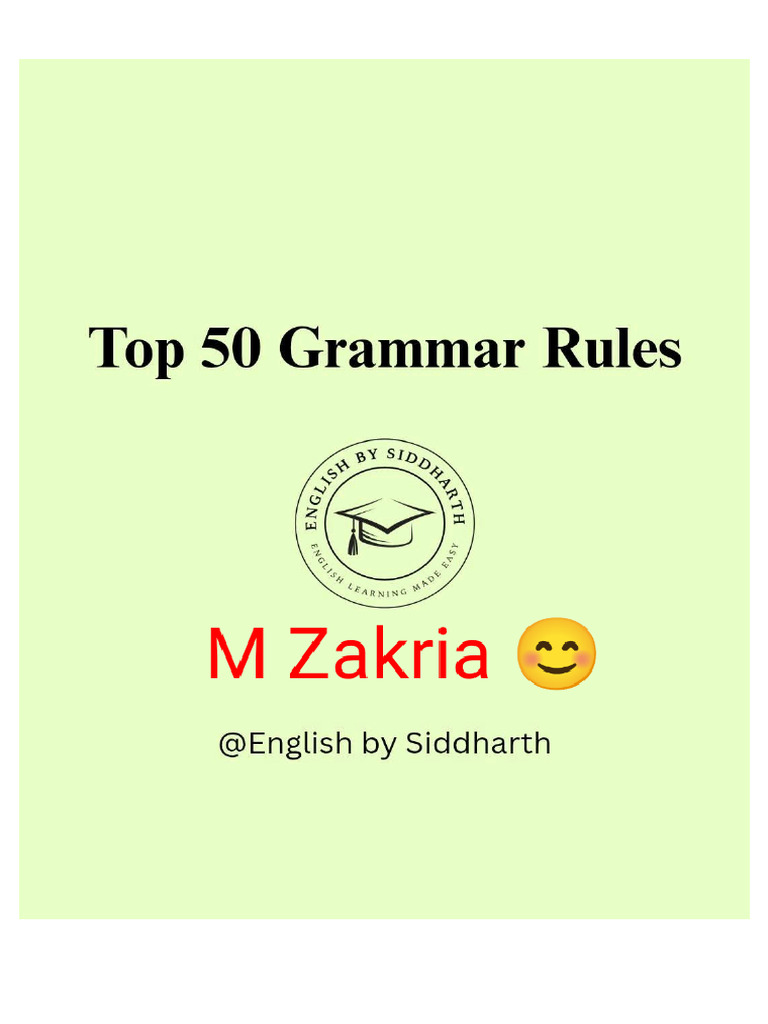 Top 50 Grammar Rules | PDF