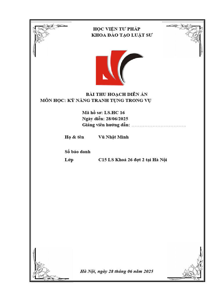 Thu ho%E1%BA%A1ch LC.HC 16 | PDF