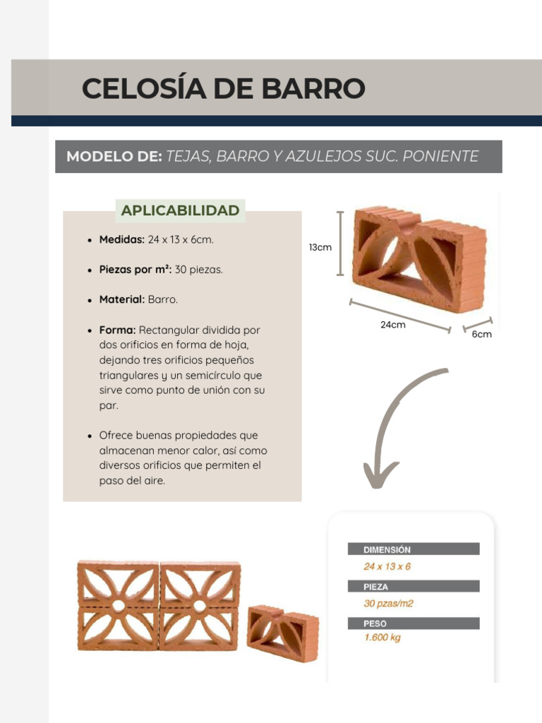 Celosía Barro Ficha | PDF