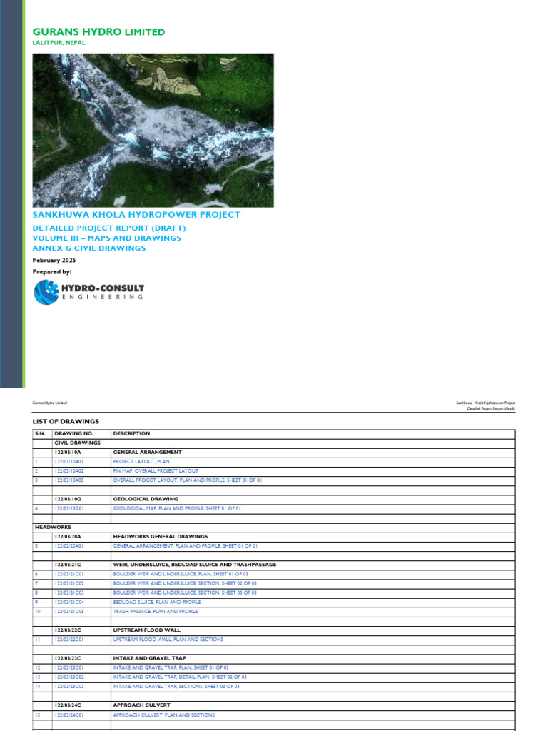 Civil Drawing - Sankhuwa Khola HEP (Tender) | PDF | Environmental Technology | Earth Sciences