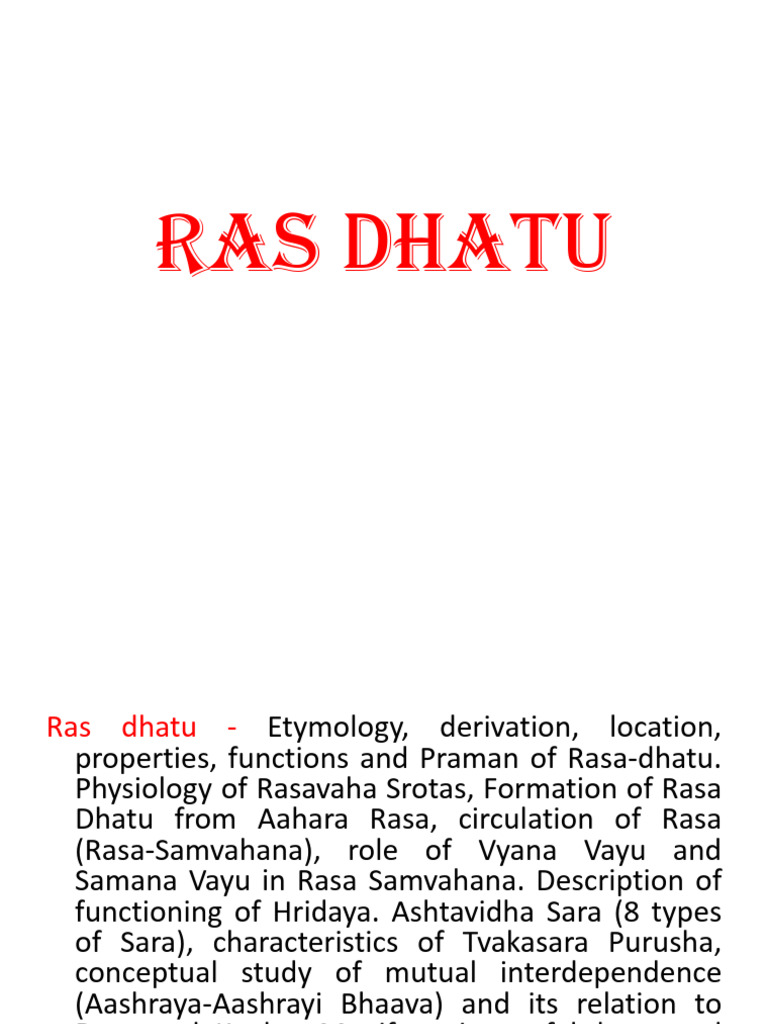 Rasdhatu and Uses For Health-180503145650 | PDF | Lymph | Lymphatic System