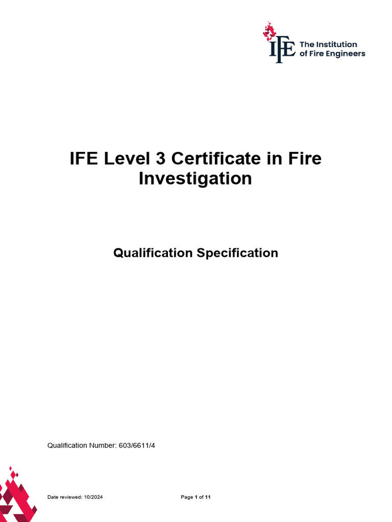 IFE Level 3 Certificate in Fire Investigation | PDF | Fires