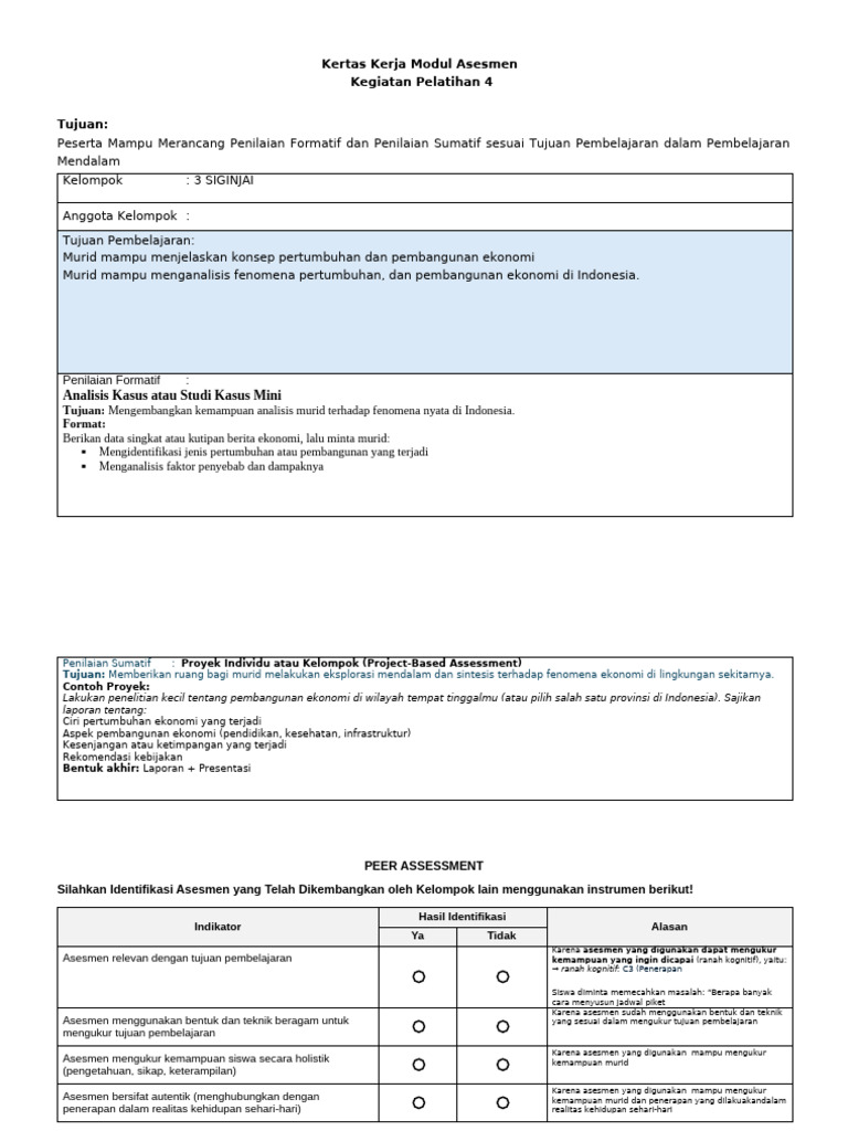 LK Modul 4 KP4 Asesmen PM | PDF