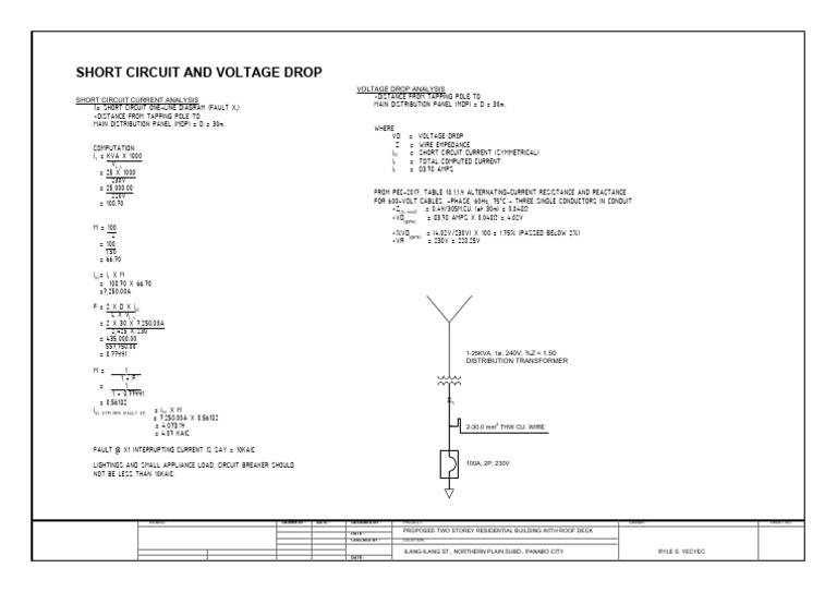 Short Circuit and Voltage Drop Sample | PDF | Mains Electricity ...
