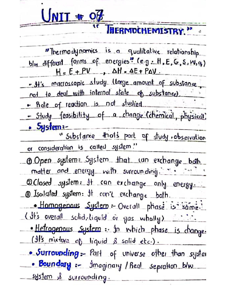 Thermochemistry Notes by Wak Academy - MCQs World With Ahsan | PDF