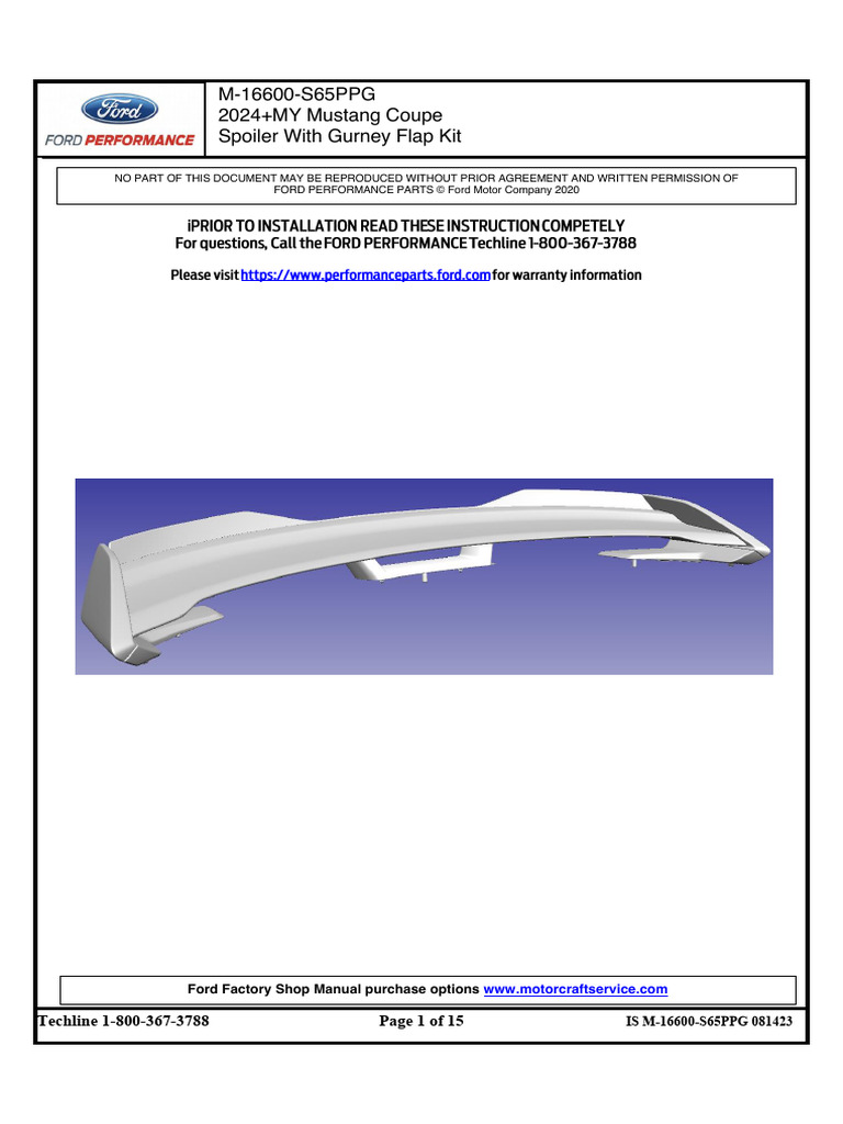 Performance Spoiler With Gurney Flap | PDF | Trunk (Car) | Ford Motor ...