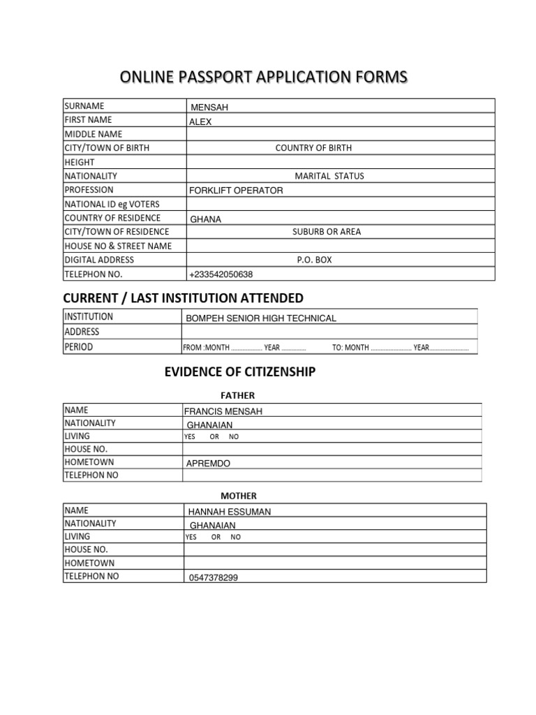 Online Passport Application Forms 2 | PDF