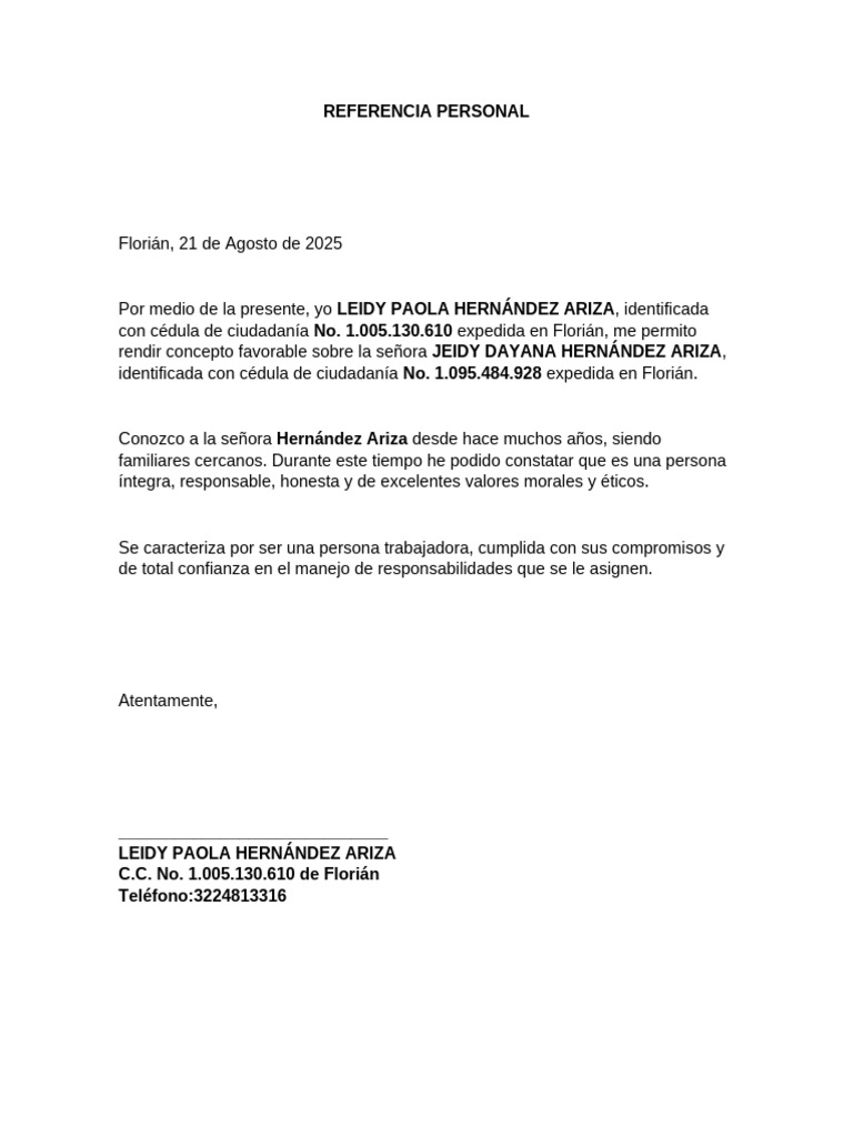 Referencia Personal | PDF