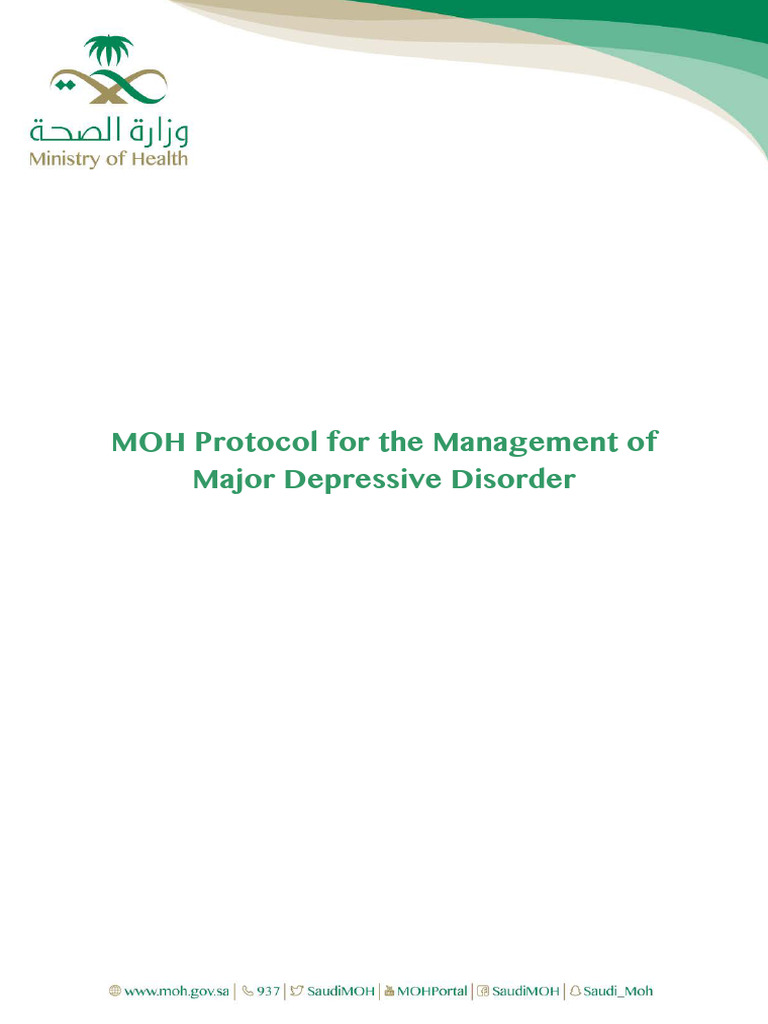 MOH Protocol for Managing Depression | PDF | Major Depressive Disorder ...