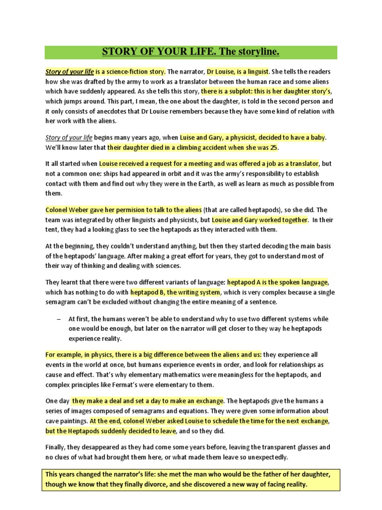 Story of Your Life | Narration