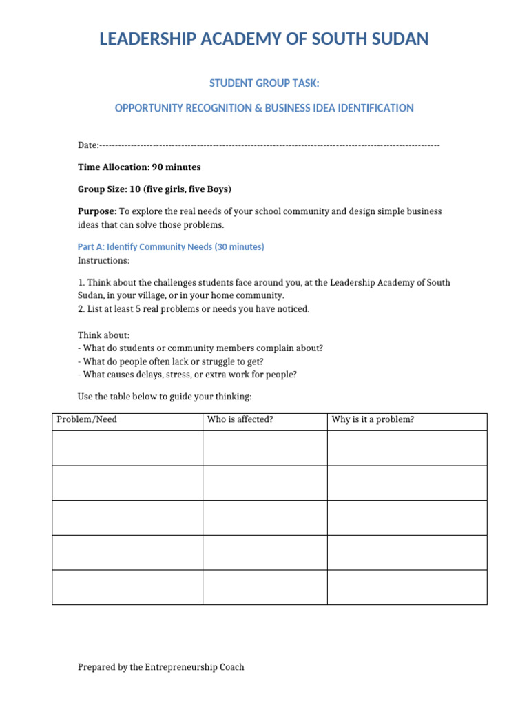 Opportunity Recognition & Business Idea Identification | PDF ...