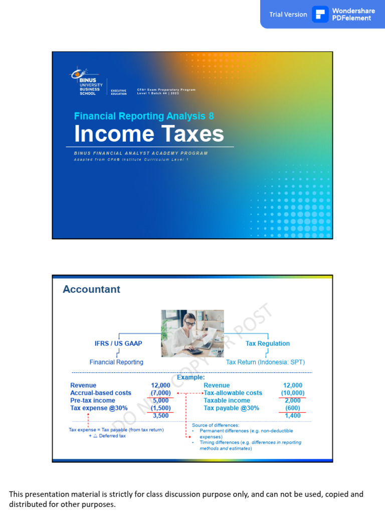 Tax Expense Calculation Overview | PDF | Tax Expense | Deferred Tax