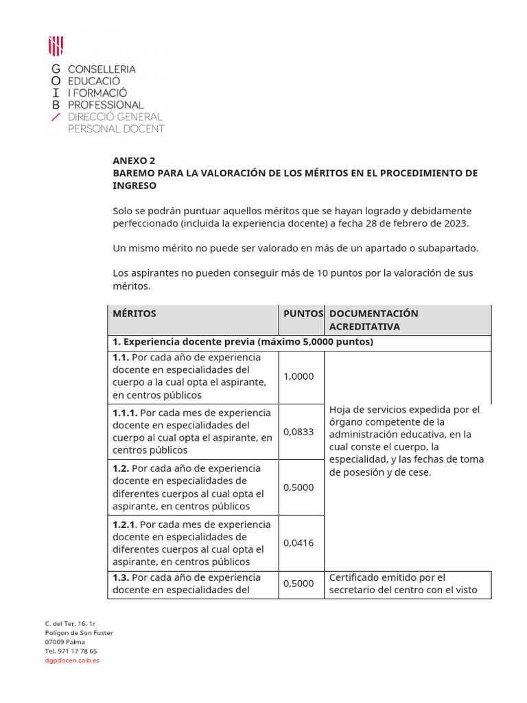 Anexos 2 A 6 Resol Conv Oposiciones Tasa Resposici N Castellano Revisada Pdfa | PDF ...