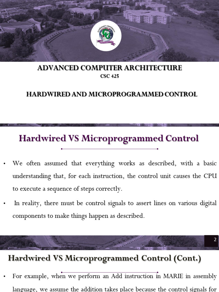 CSC425 - Hardwired Vs Micro Programmed Control | PDF | Central Processing Unit | Digital Technology
