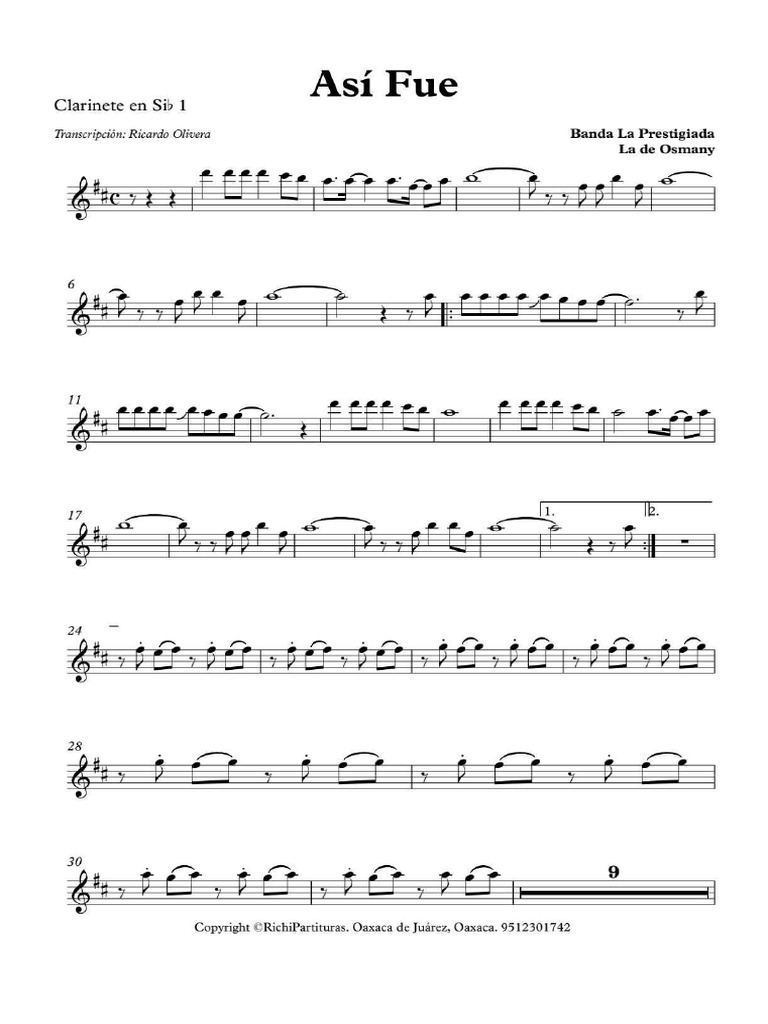 Asi Fue - Banda La Prestigiada - By Ricardo Olivera | PDF