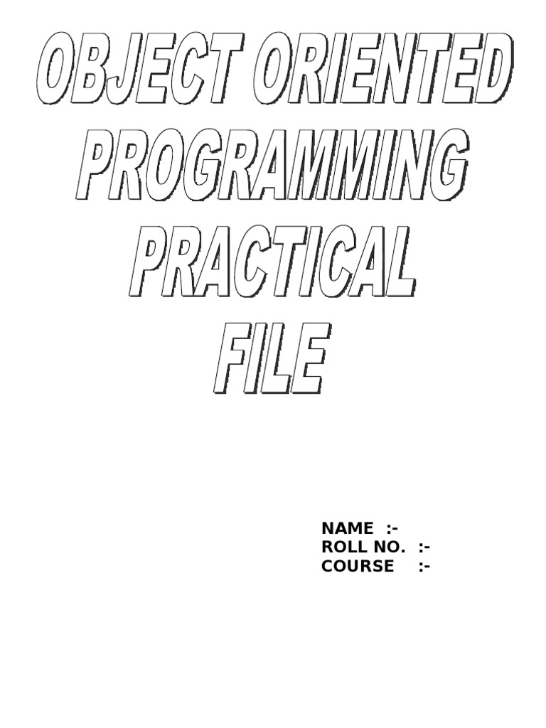 Name:-Roll No.: - Course | PDF | Object Oriented Programming | Programming Paradigms