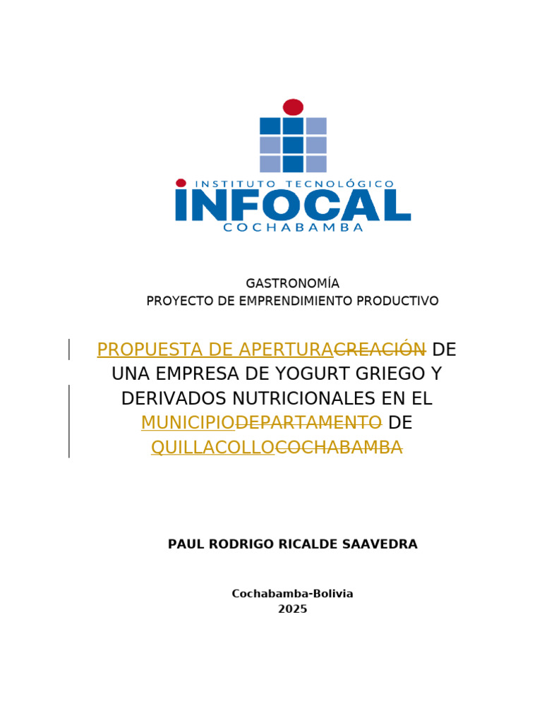 Yogurt Griego: Emprendimiento en Cochabamba | PDF | Yogur | Fruta