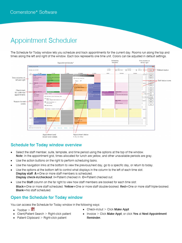 Cornerstone Appointment Scheduler QRG | PDF | Graphical User Interfaces | Operating System Families