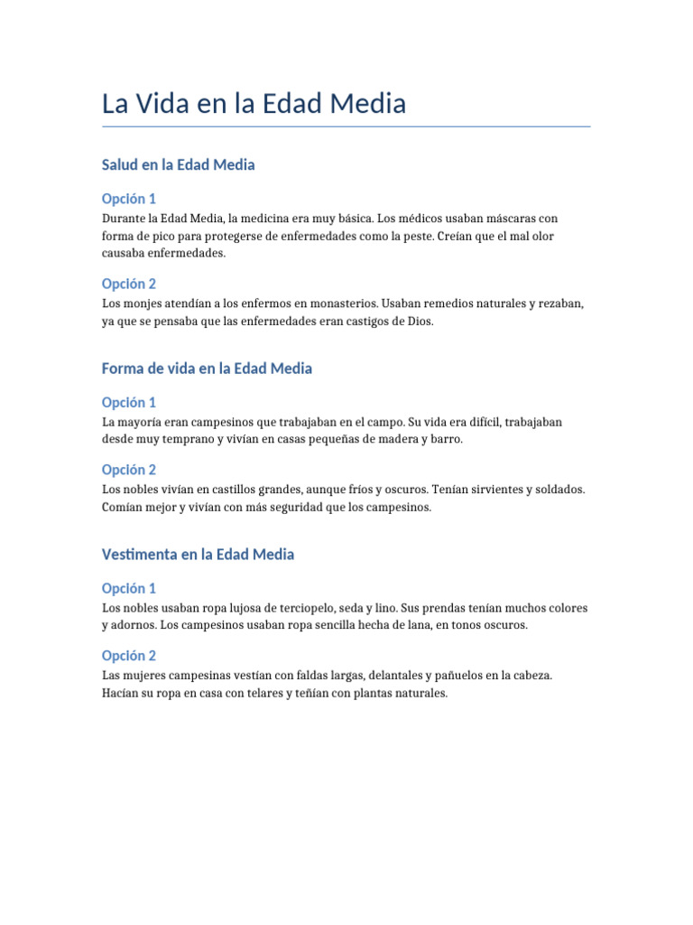 Vida en La Edad Media | PDF