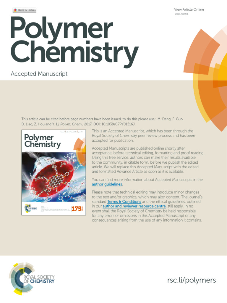 Thermoreversible Polyepichlorohydrin Elastomers | PDF | Copolymer ...