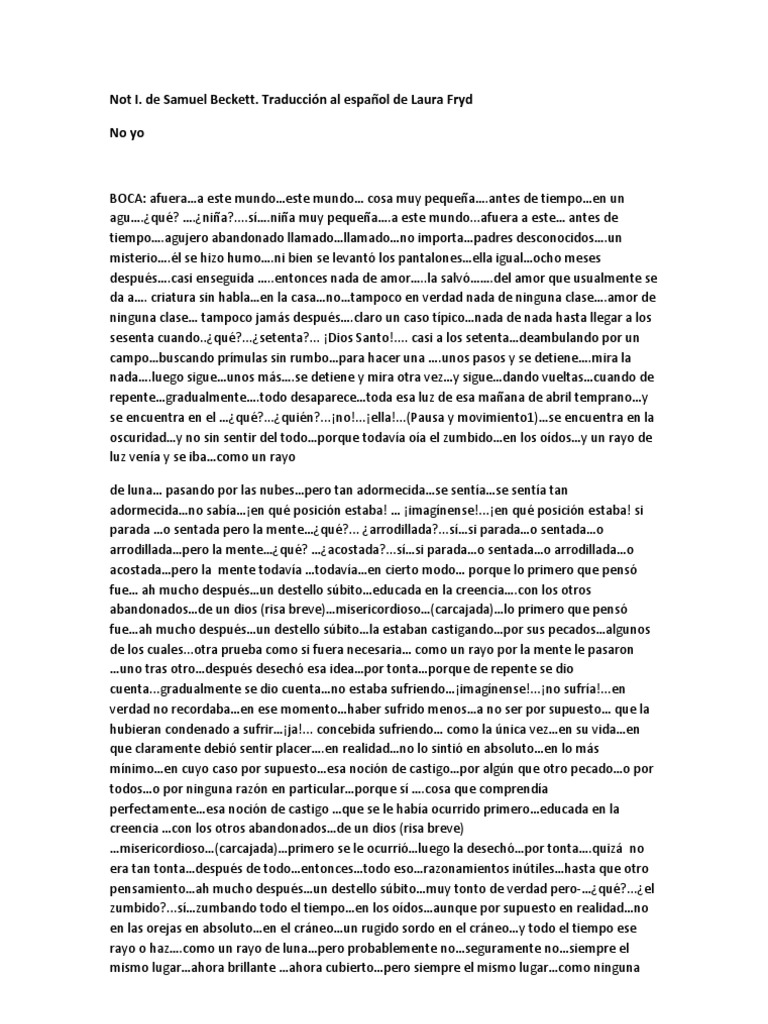 Samuel Beckett - Not I | PDF | Verdad | Luna