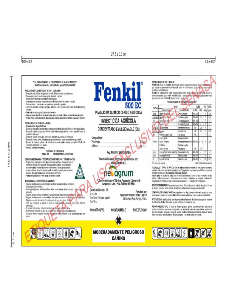 Etiqueta Fenkil 1L | PDF
