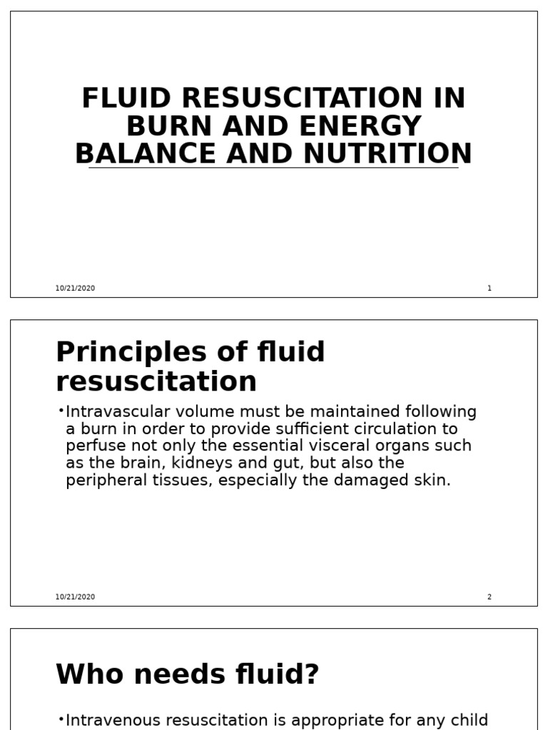 Fluid Resuscitation in Burn | PDF | Burn | Medical Specialties
