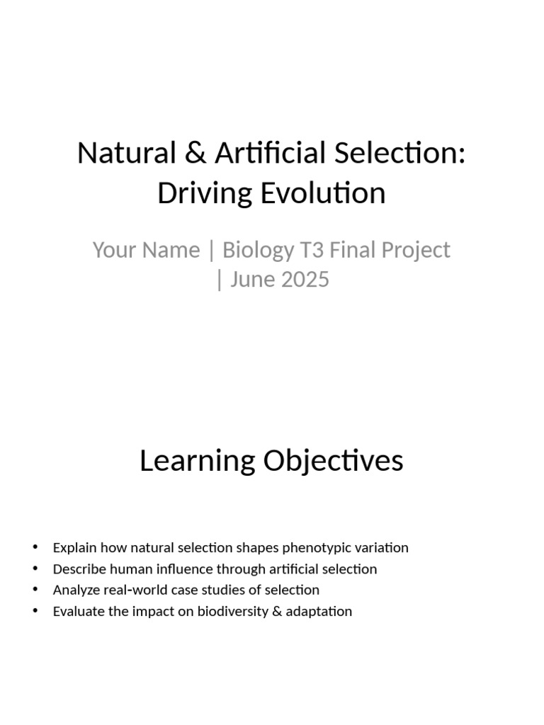 Natural Artificial Selection Presentation | PDF | Natural Selection ...